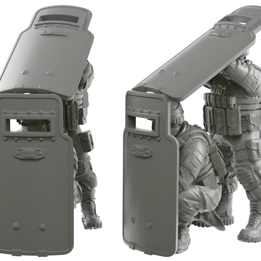 Download STL file Riot shields squad • 3D print model ・ Cults