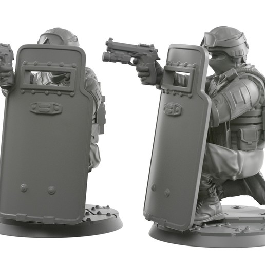 Download STL file Riot shields squad • 3D print model ・ Cults