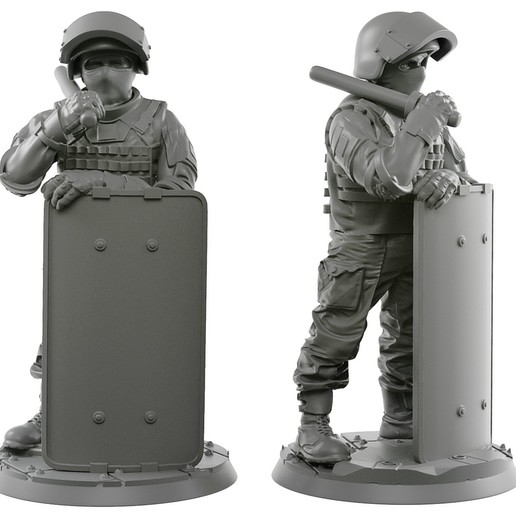 Download STL file Riot shields squad • 3D print model ・ Cults