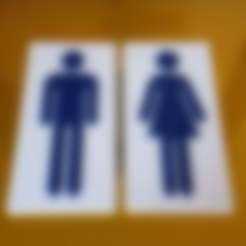 Télécharger fichier STL gratuit Logos des WC (120 x 60 mm) Deux ...