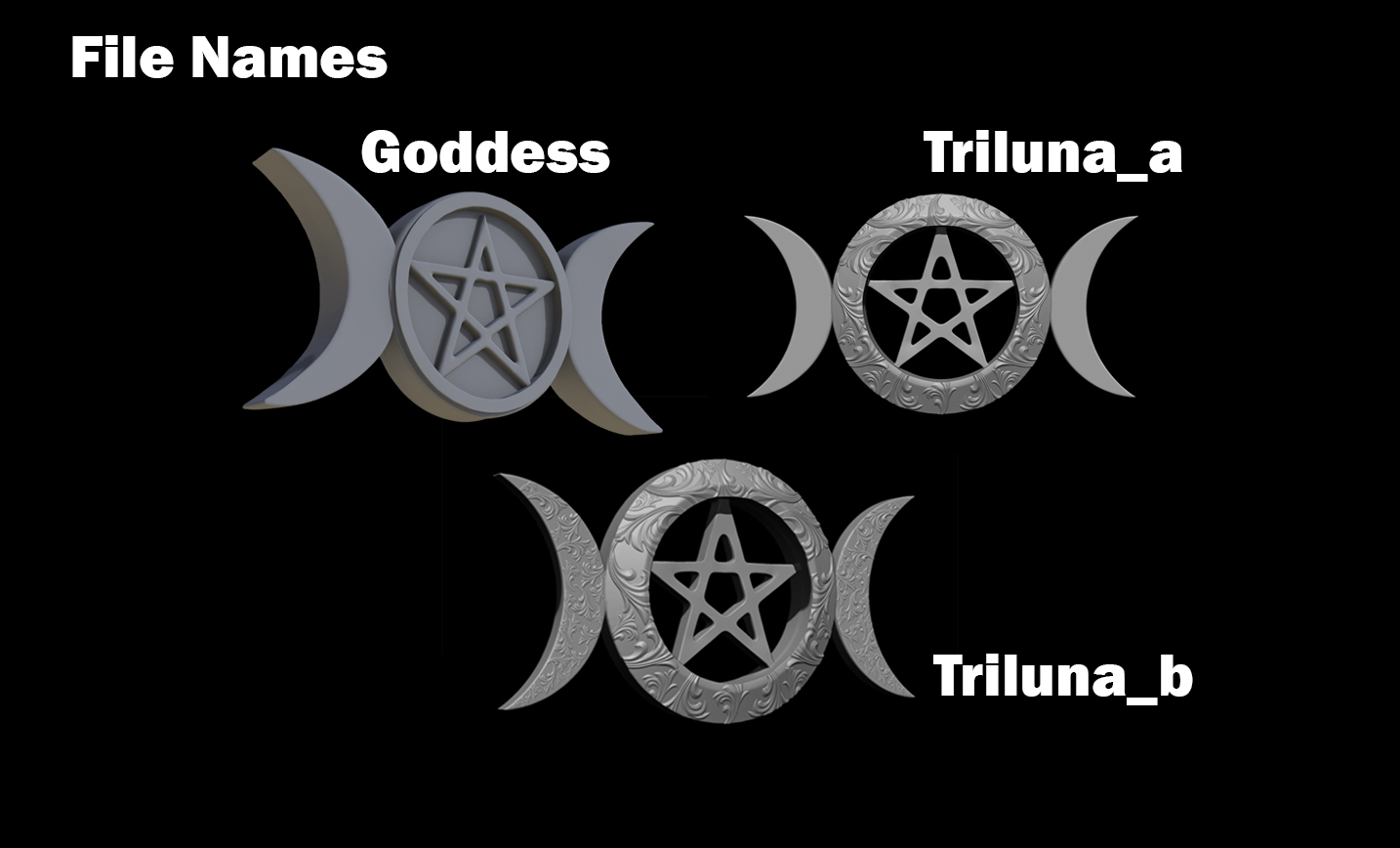 STL file Triple Goddess Symbol Triluna 🧙‍♀️・3D printing design to ...