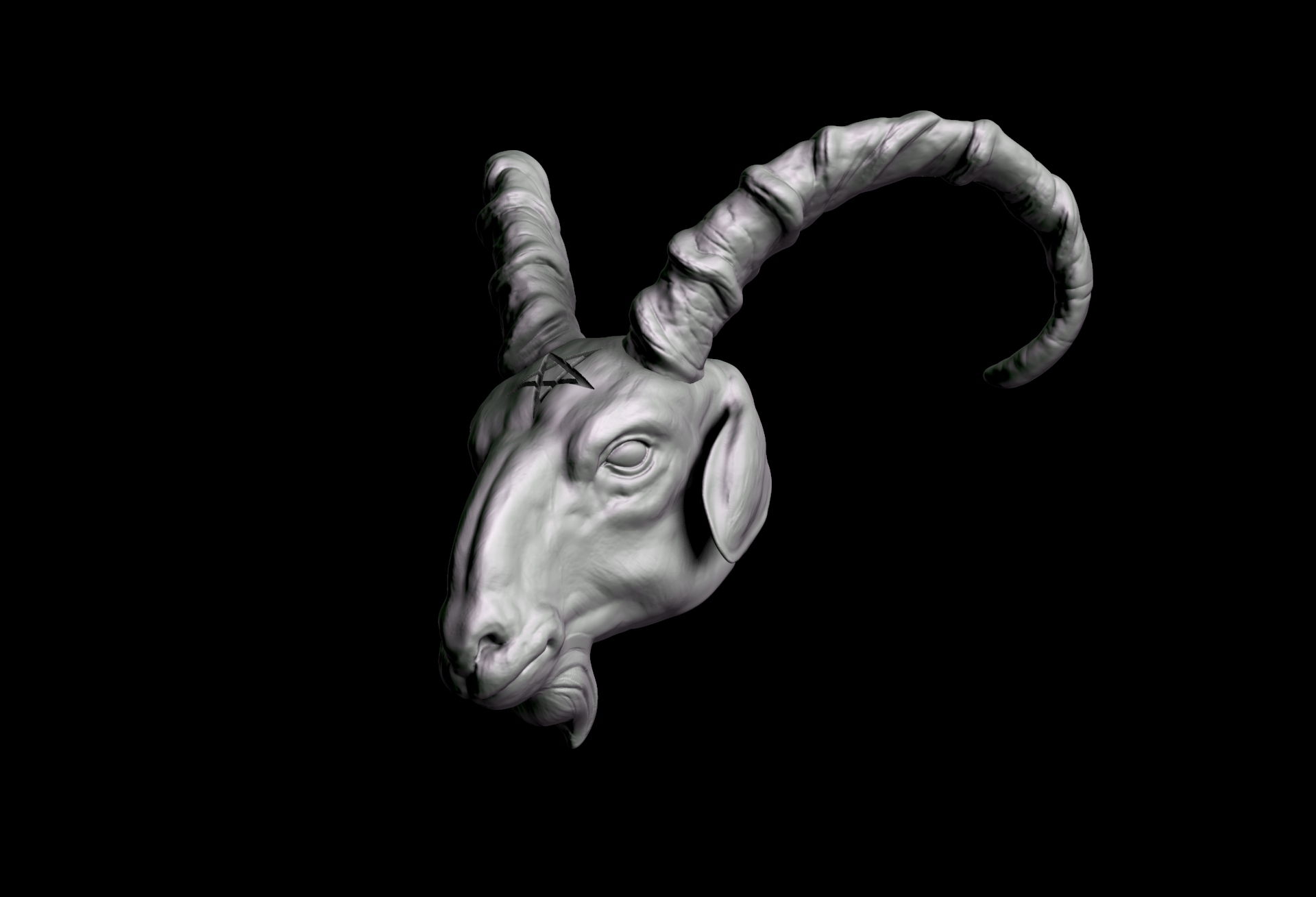 STL file Baphomet Head 2 👹・3D print model to download・Cults