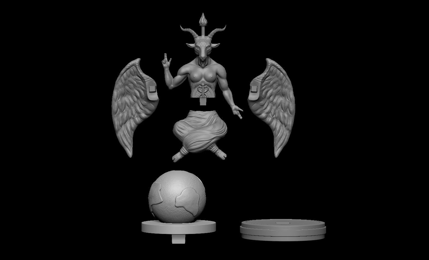 STL-Datei Baphomet 🖨️・Design für 3D-Drucker zum herunterladen・Cults