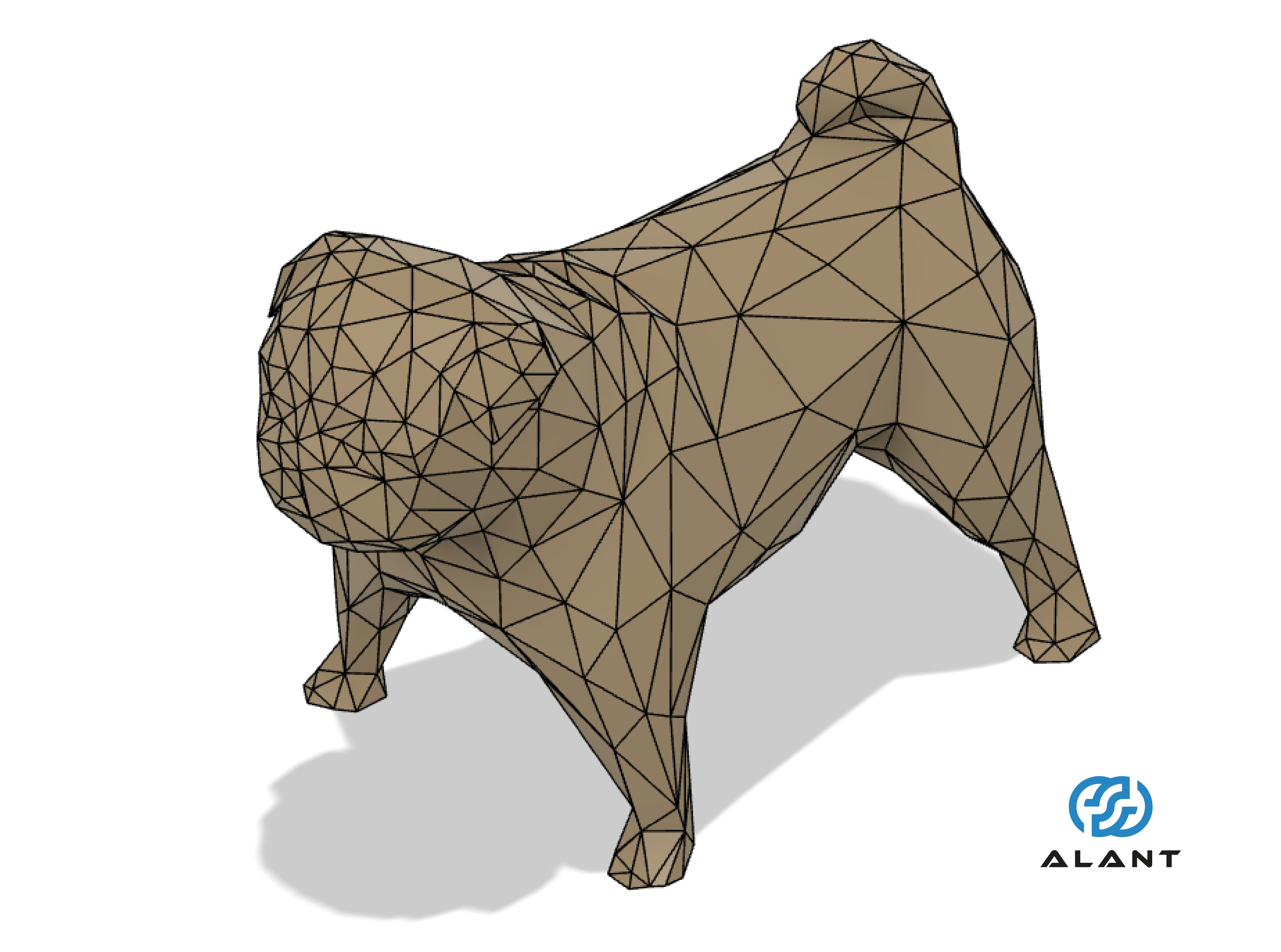STL file LOW POLY PUG・Template to download and 3D print・Cults