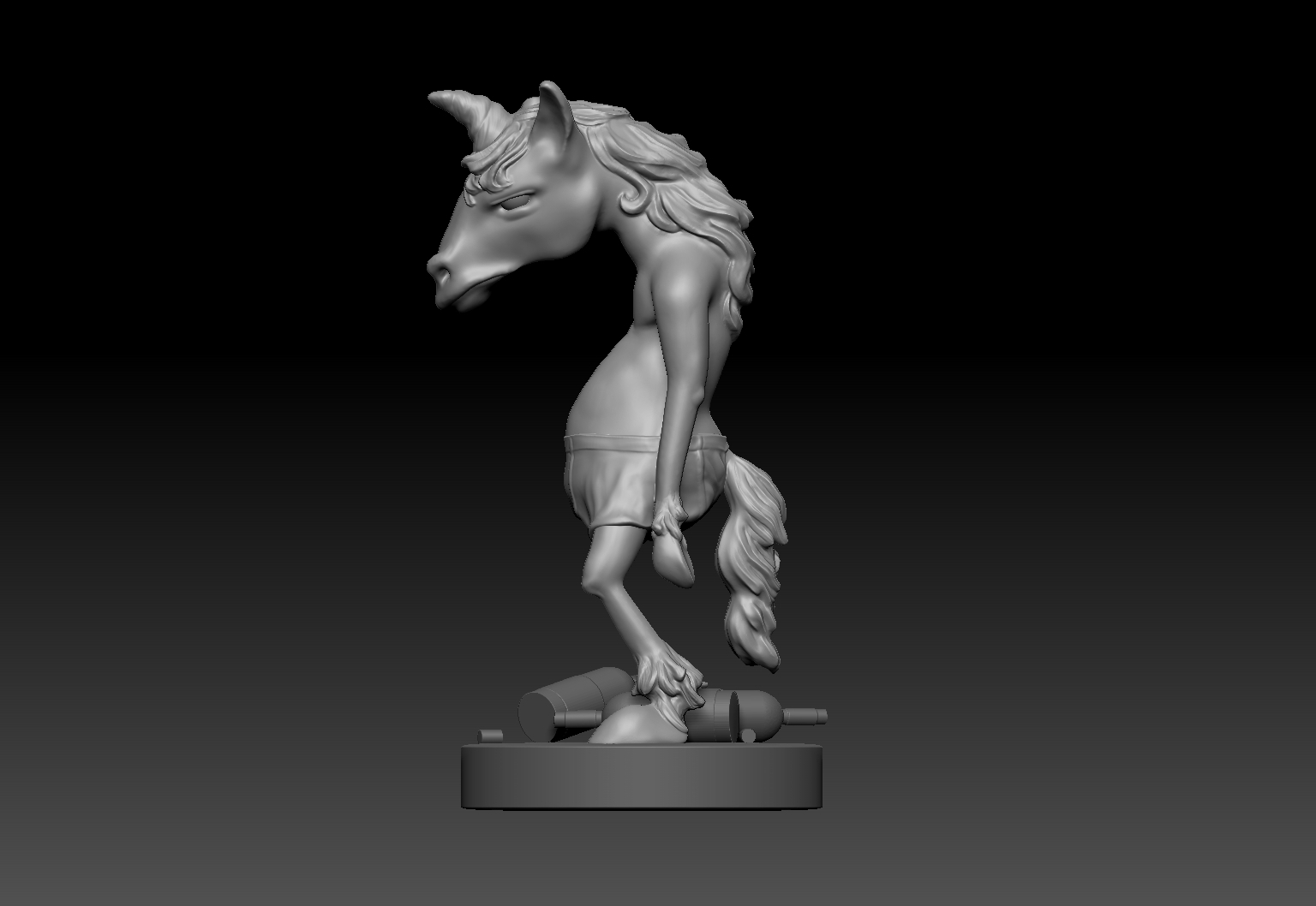 3D file Sloppy Hungover Unicorn grumpy cute funny sculpture・3D print object to download・Cults