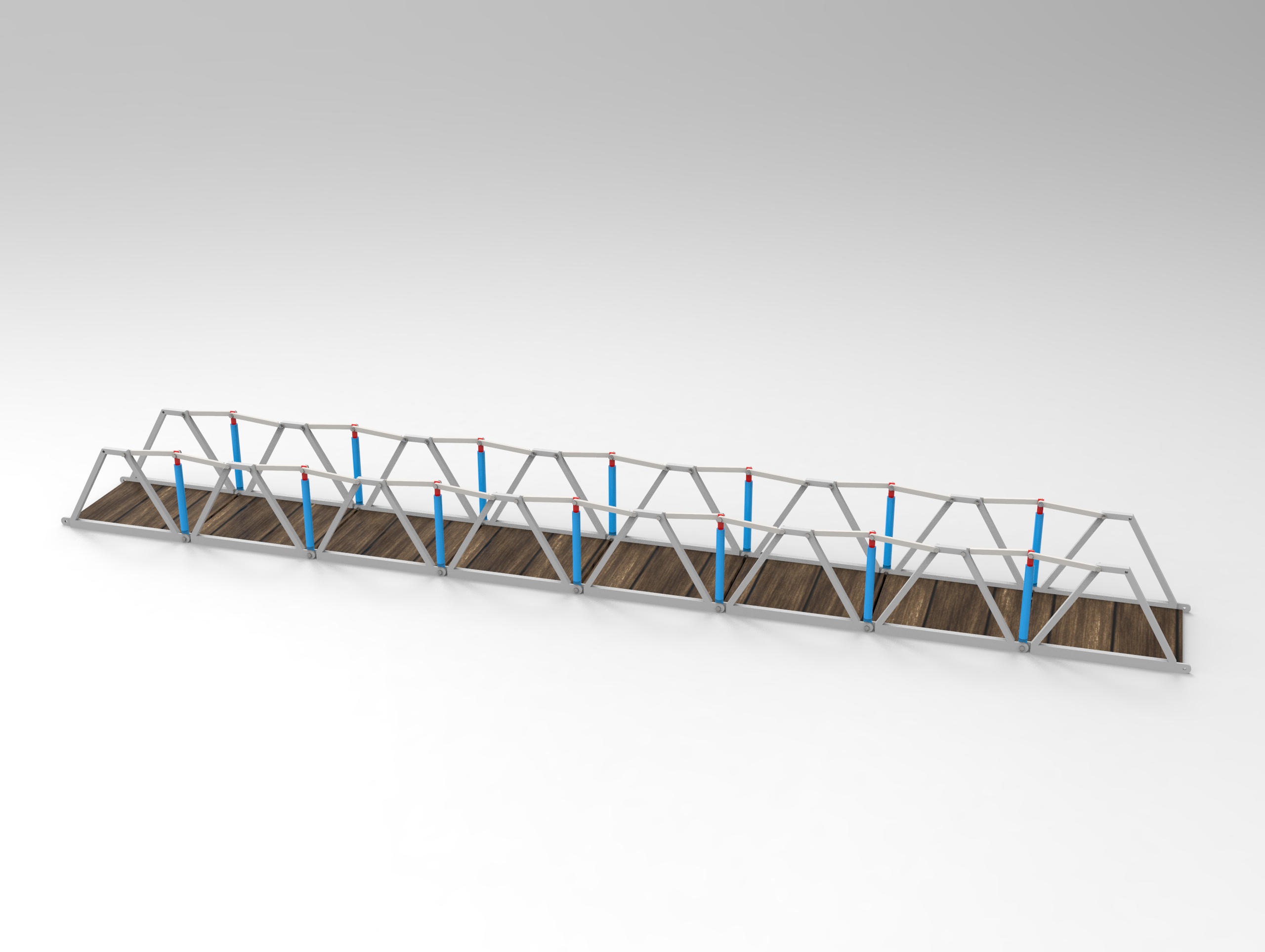 Download STL file Folded Bridge by pneumatic cylinders • 3D print ...