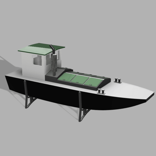 Download STL file Mikul - simple small RC boat 1:32 • 3D printing ...