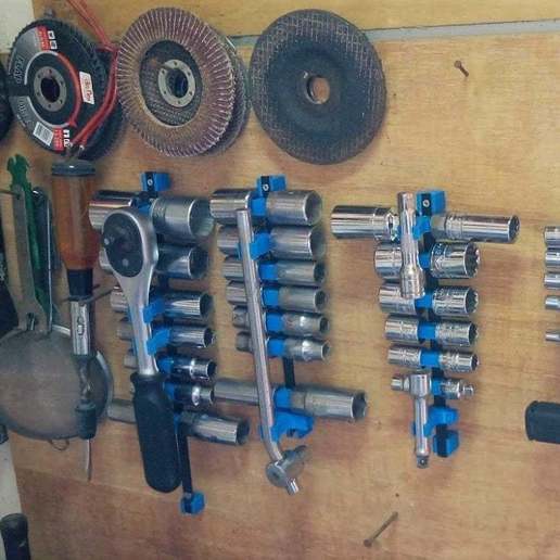 Download free STL file Socket Organizer With Rail, Dual • 3D print ...