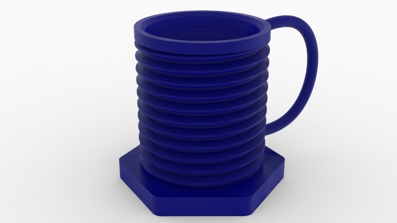 Free STL file threaded Mug・3D print design to download・Cults