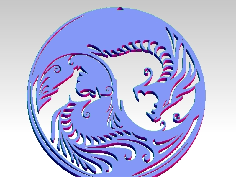 Free STL file PENDANT 2 DRAGONS・3D print design to download・Cults