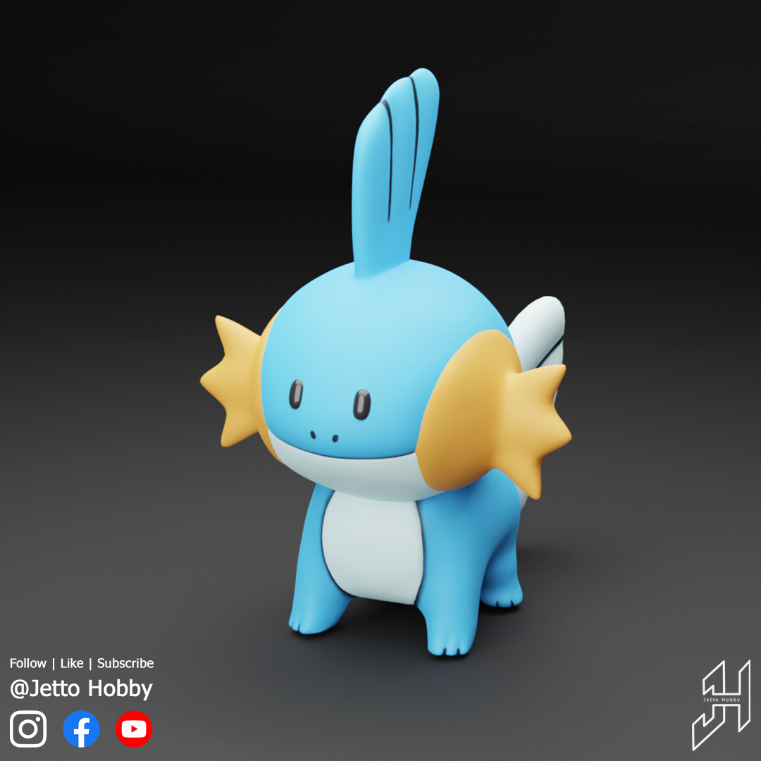 Download free STL file Mudkip (1/5 Scale Pokemon) • 3D printer model ...