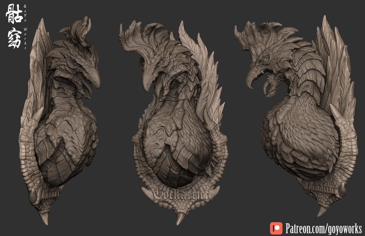 3D file Monster Hunting Trophy - Cockatrice 👹・Model to download and 3D ...