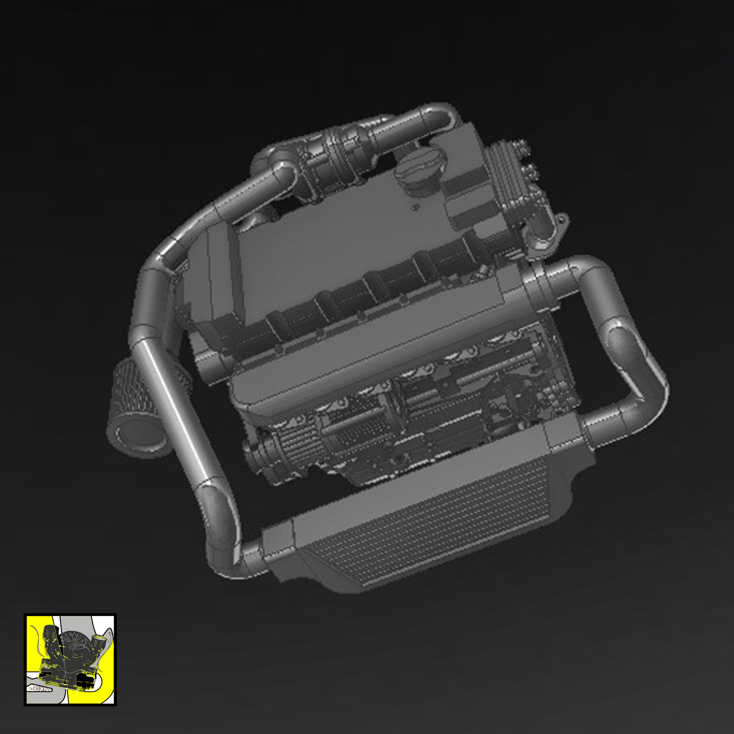 STL file 1/24 Volkswagen 20V Turbo Engine・3D printing idea to download ...