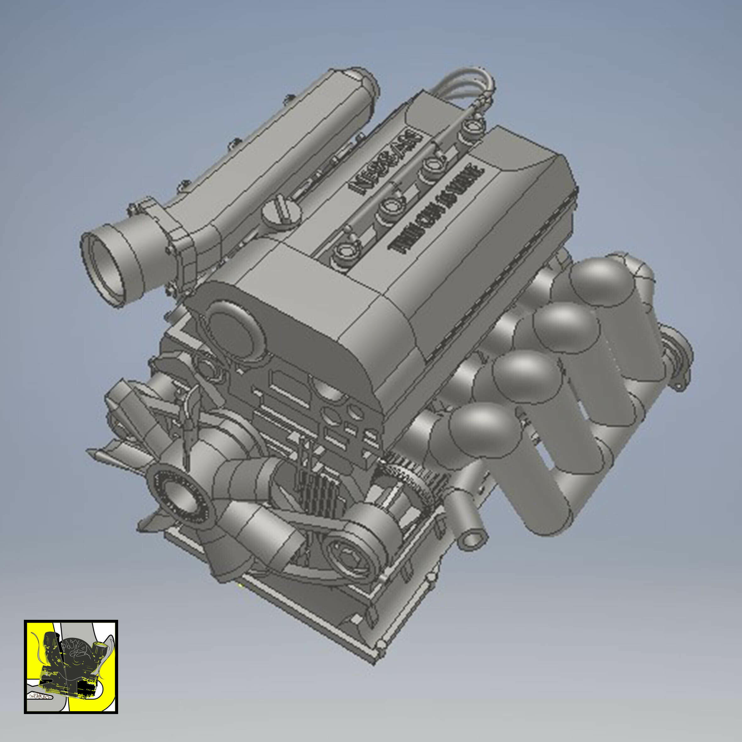 STL file 1/24 Engine Nissan SR20 🚗・Model to download and 3D print・Cults