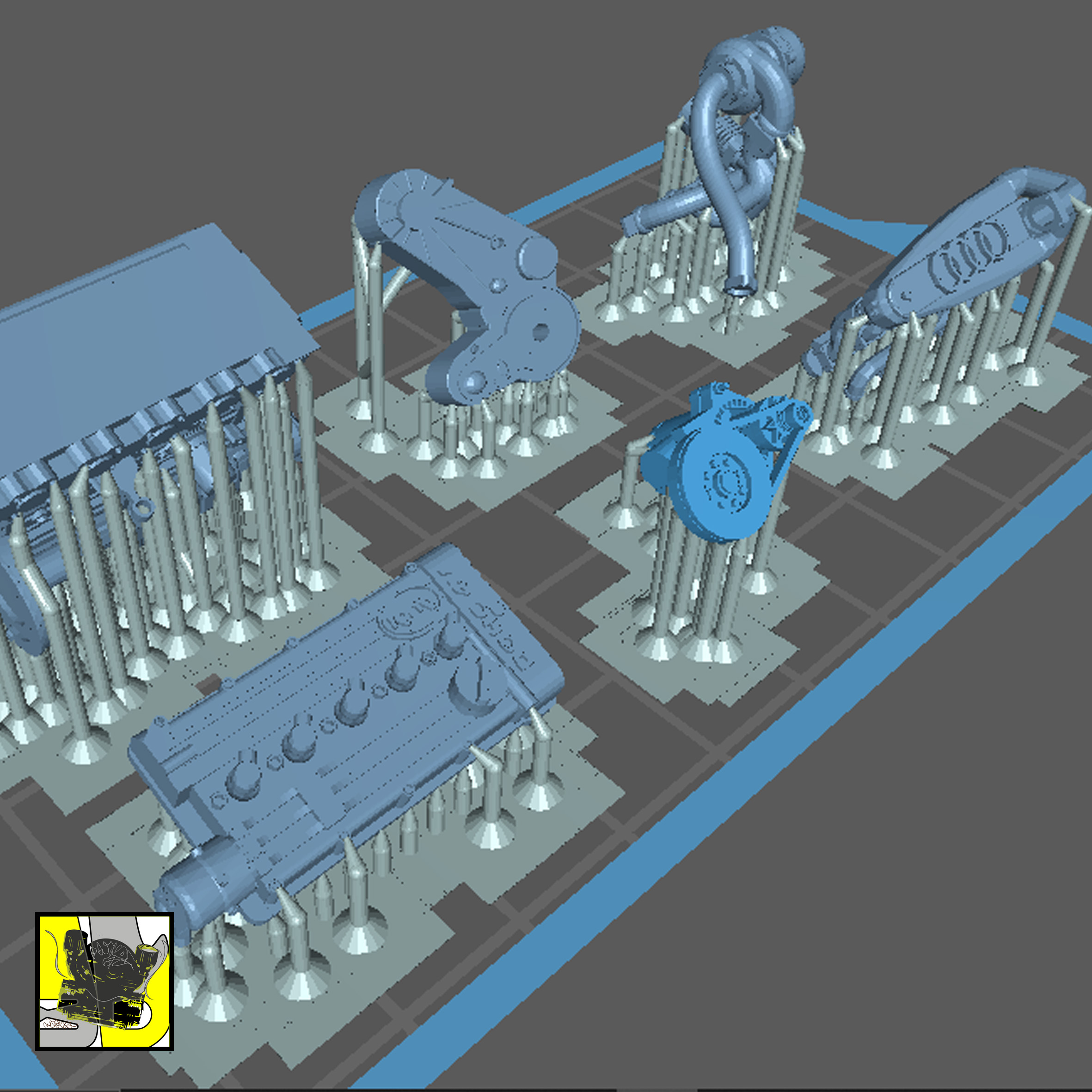 STL file Engine Audi Quattro S1 1/24 Scale・Model to download and 3D ...