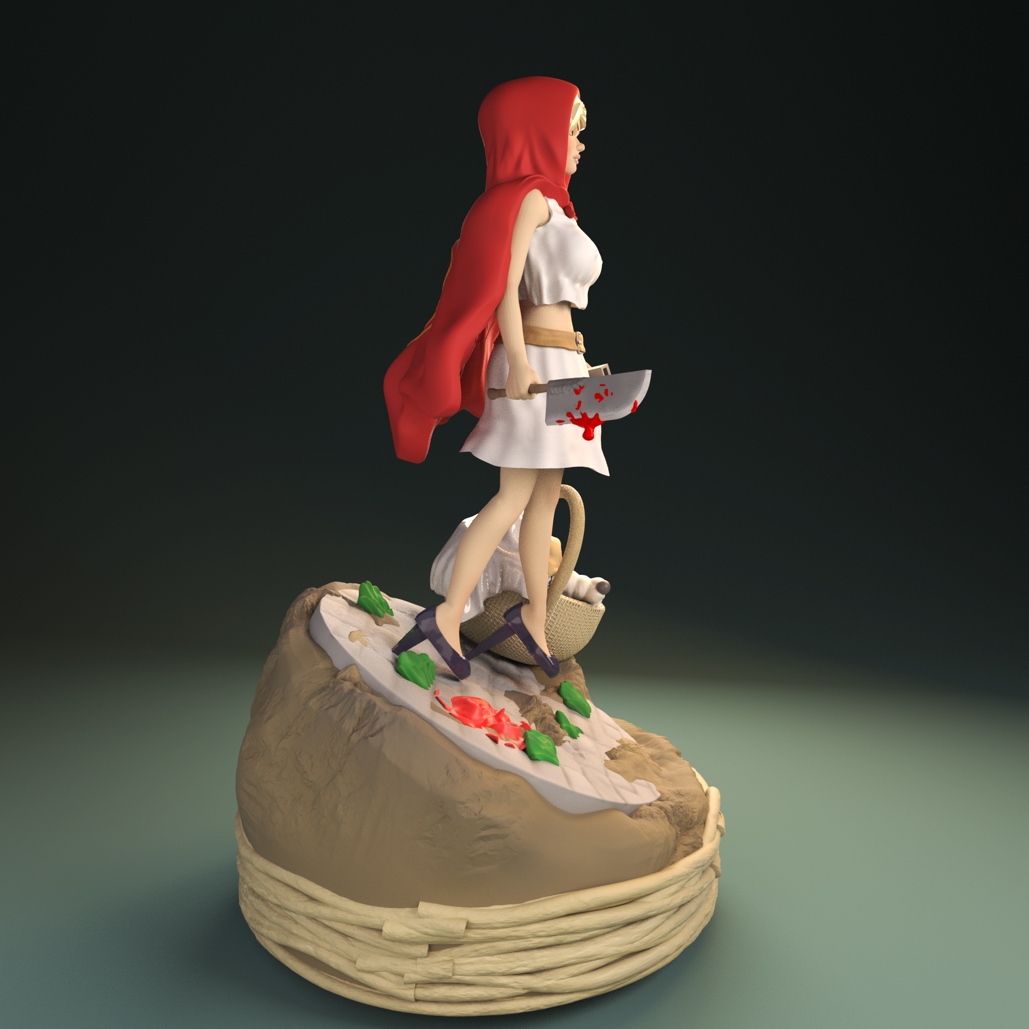 3D file Little Red Riding Hood 3d Print Model・3D printing idea to ...