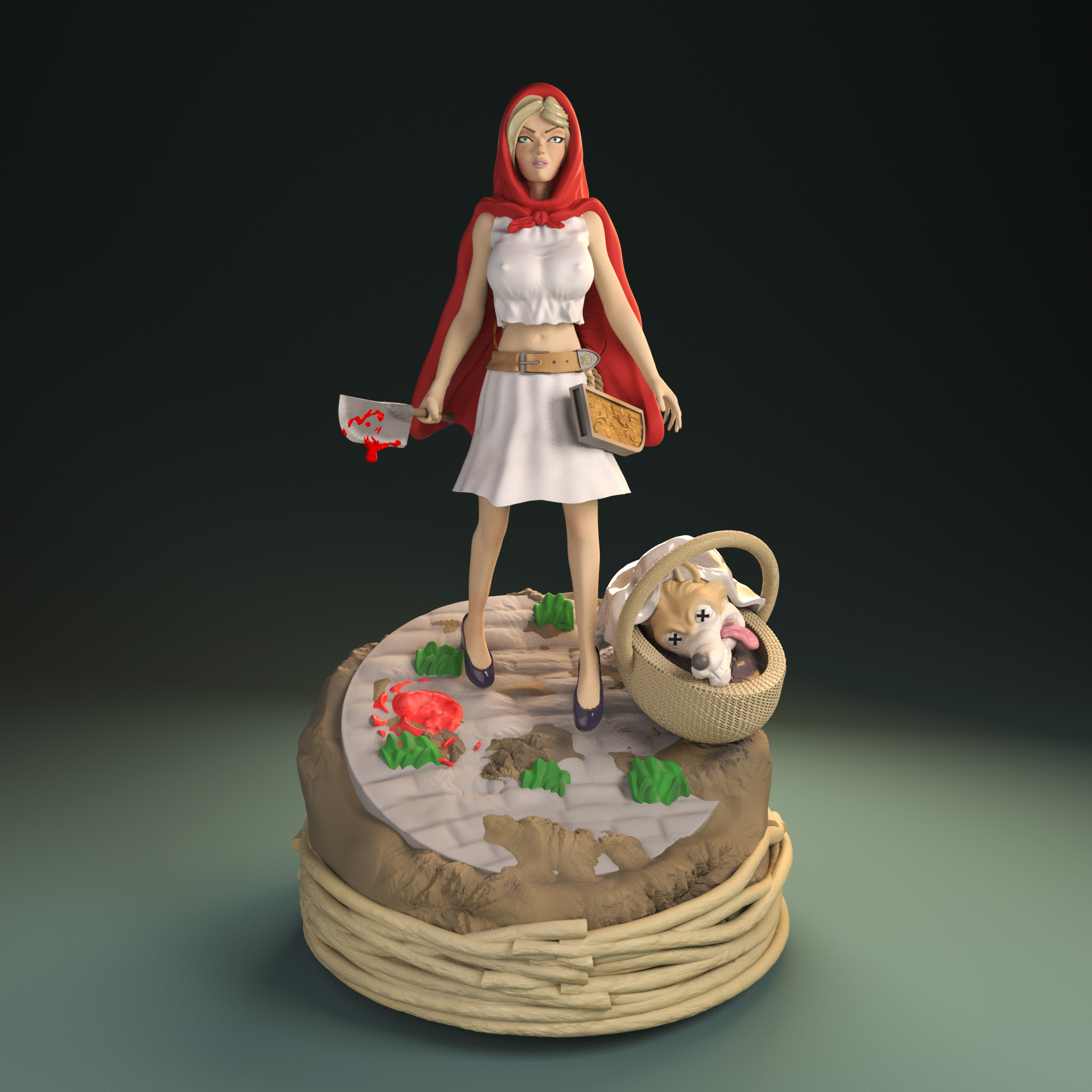 3D file Little Red Riding Hood 3d Print Model・3D printing idea to ...