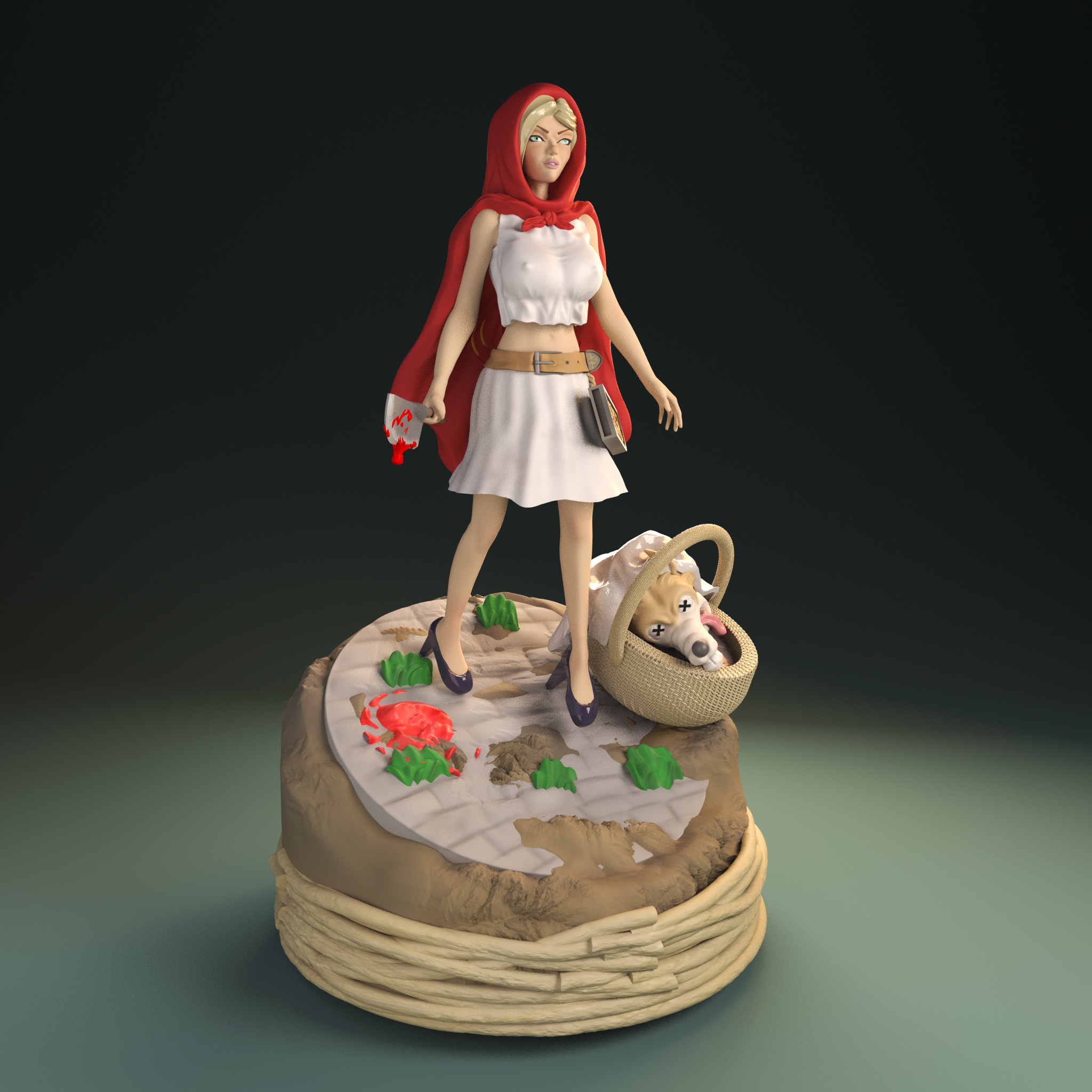3D file Little Red Riding Hood 3d Print Model・3D printing idea to ...
