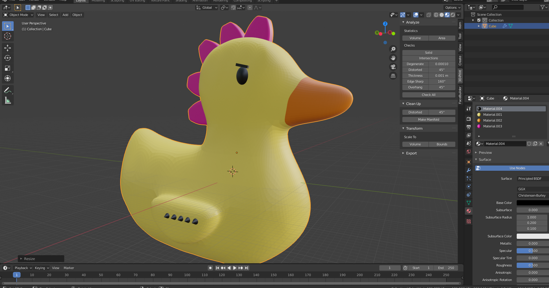 3D file Cute punk duckling. Blender and STL・Model to download and 3D ...