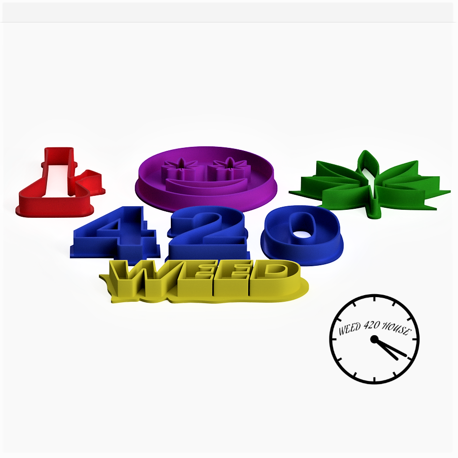 STL file Weed - Cookie Cutter / Pack Cannabis - Marihuana Style・3D ...