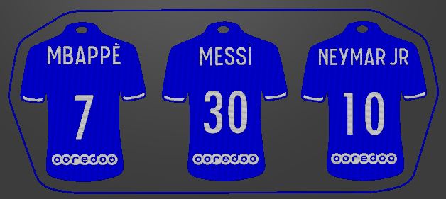 STL file PSG Messi, Neymar and Mbappé PSG key rings・Model to download ...