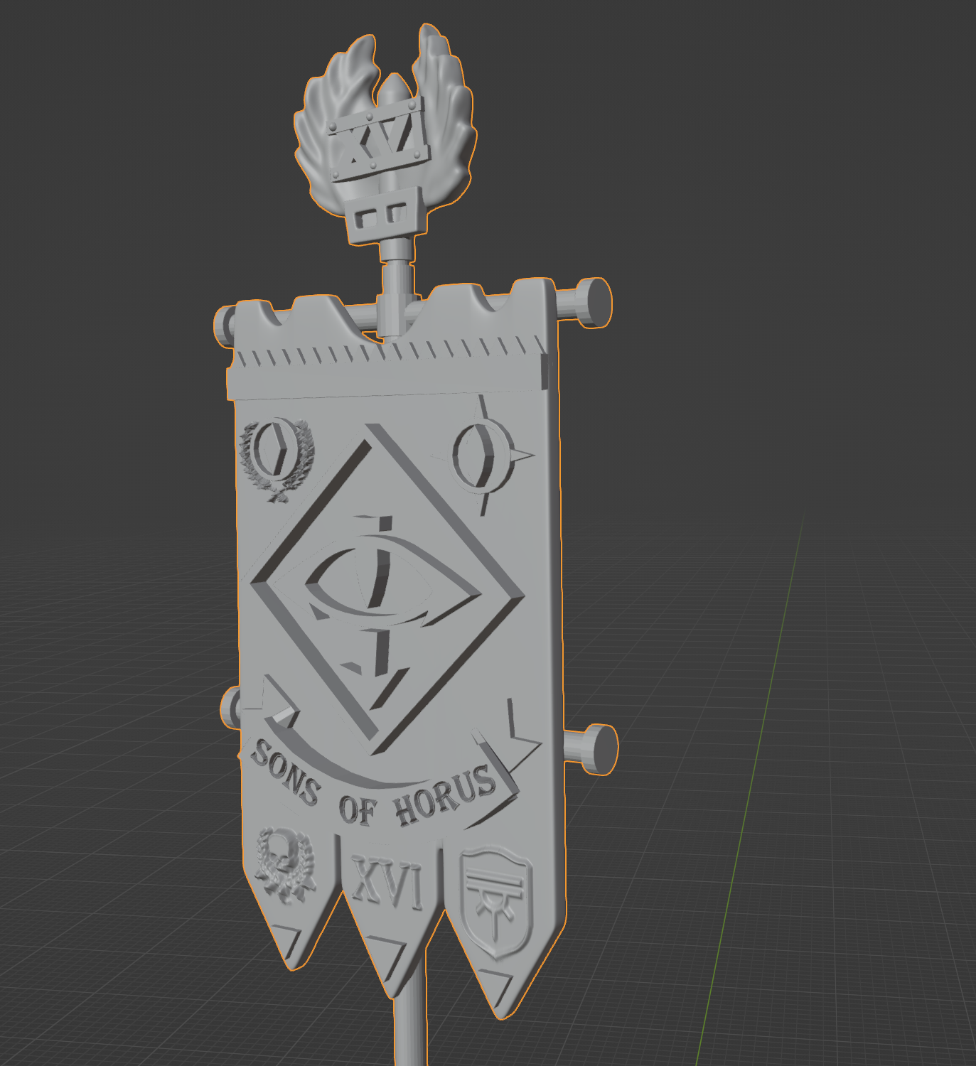 STL file Sons of Horus XVI Legion Banner・Model to download and 3D print ...