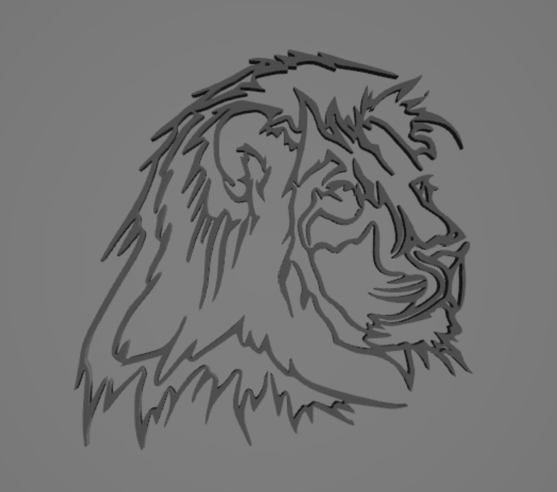 STL file 2D Lion Sculpture・3D printer model to download・Cults
