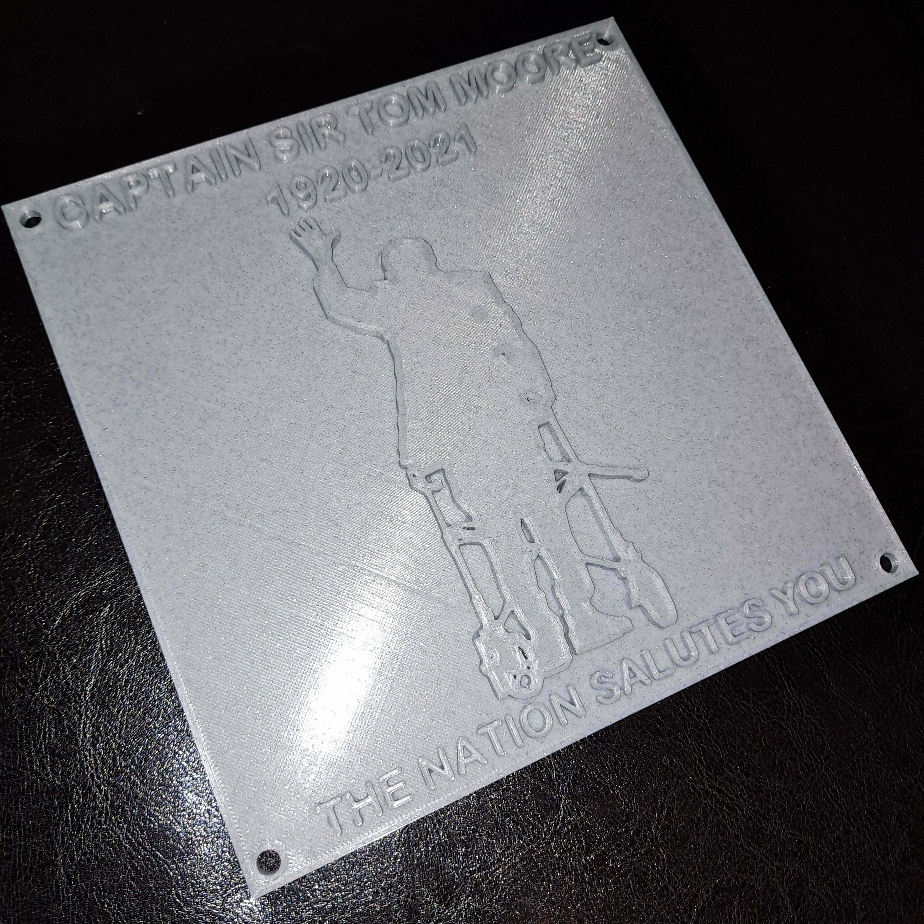 STL file CAPTAIN SIR TOM MOORE R.I.P 3D PRINT SILHOUETTE MODEL WALL ...