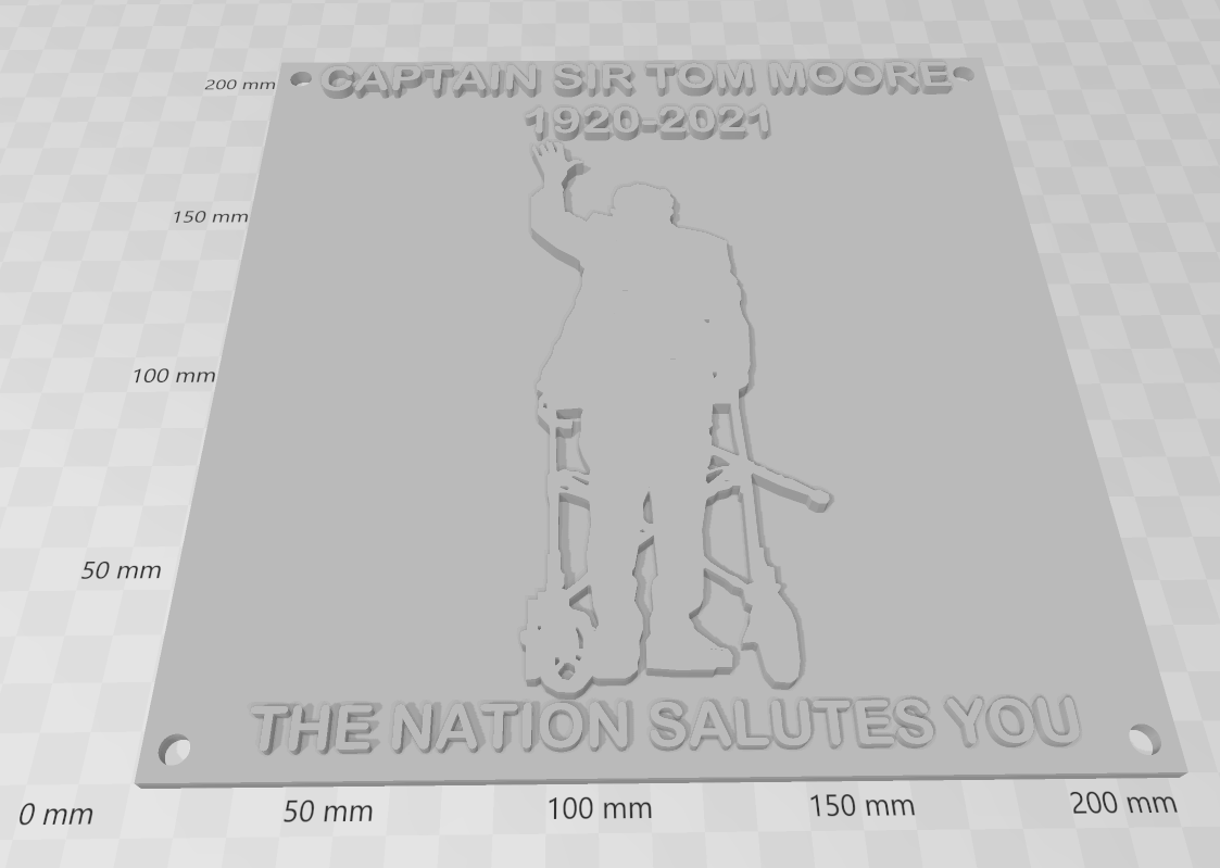 STL file CAPTAIN SIR TOM MOORE R.I.P 3D PRINT SILHOUETTE MODEL WALL ...