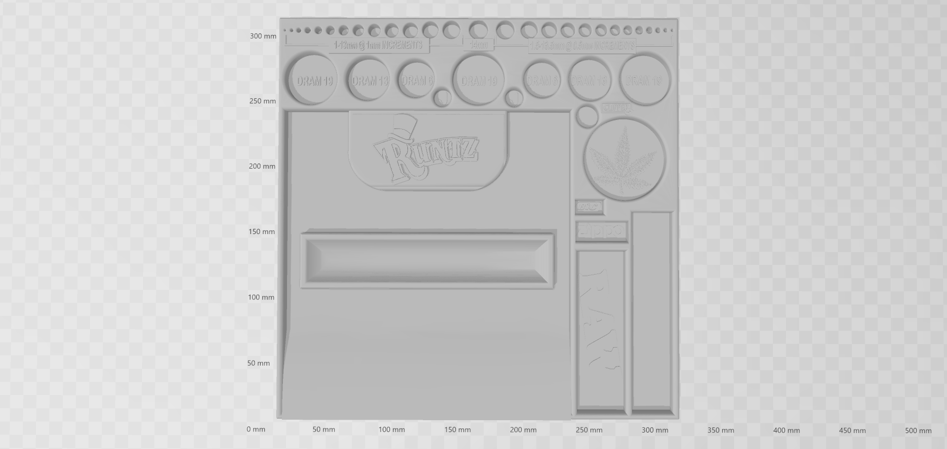 Файл STL RUNTZ CANNABIS ROLLING TRAY 300mm2 MASSIVE HIGH DETAIL ...