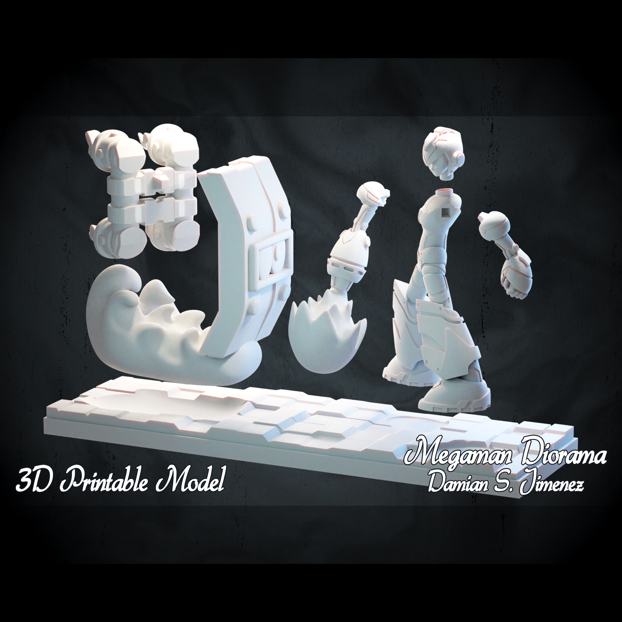 3D file Megaman Diorama 3D printable diorama・3D print design to ...
