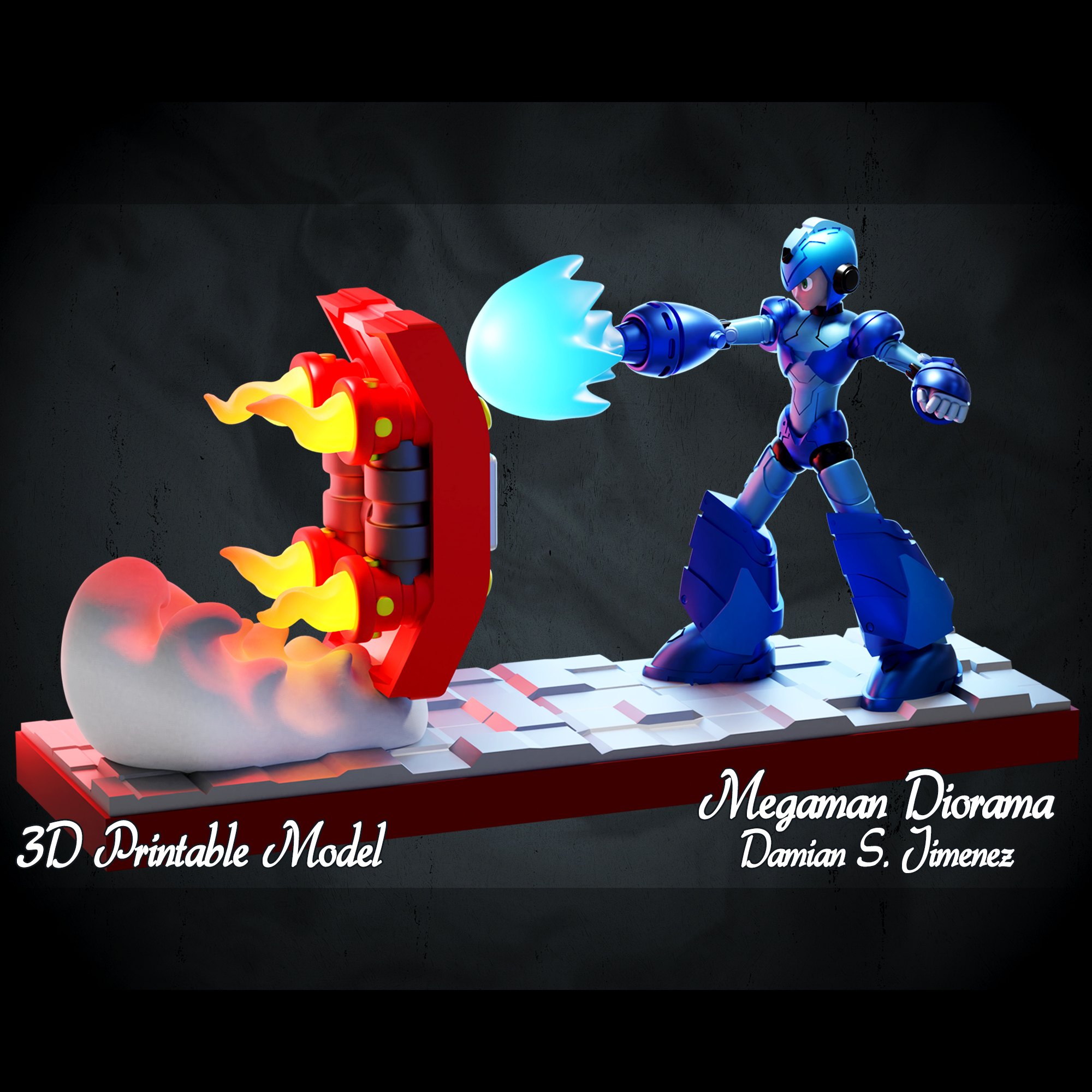 3D file Megaman Diorama 3D printable diorama・3D print design to ...