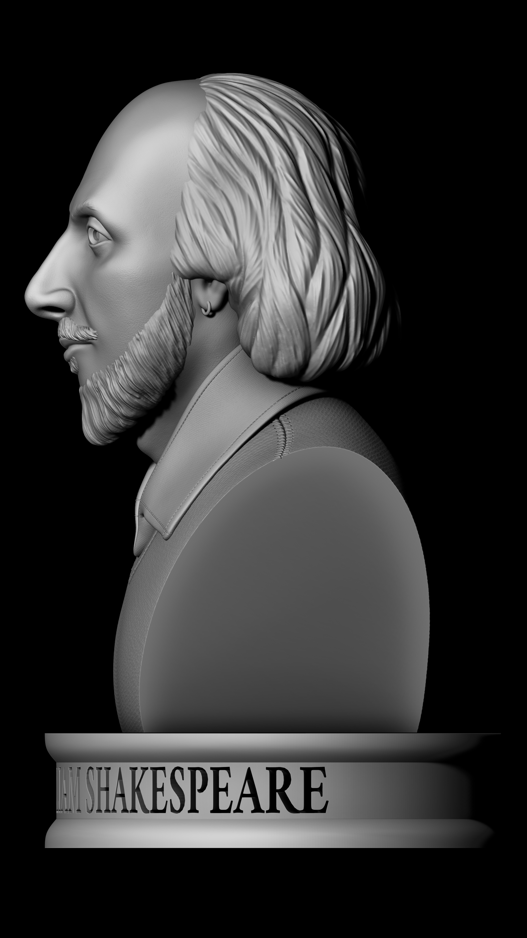 STL file William Shakespeare 3D Model Sculpture・3D print design to ...