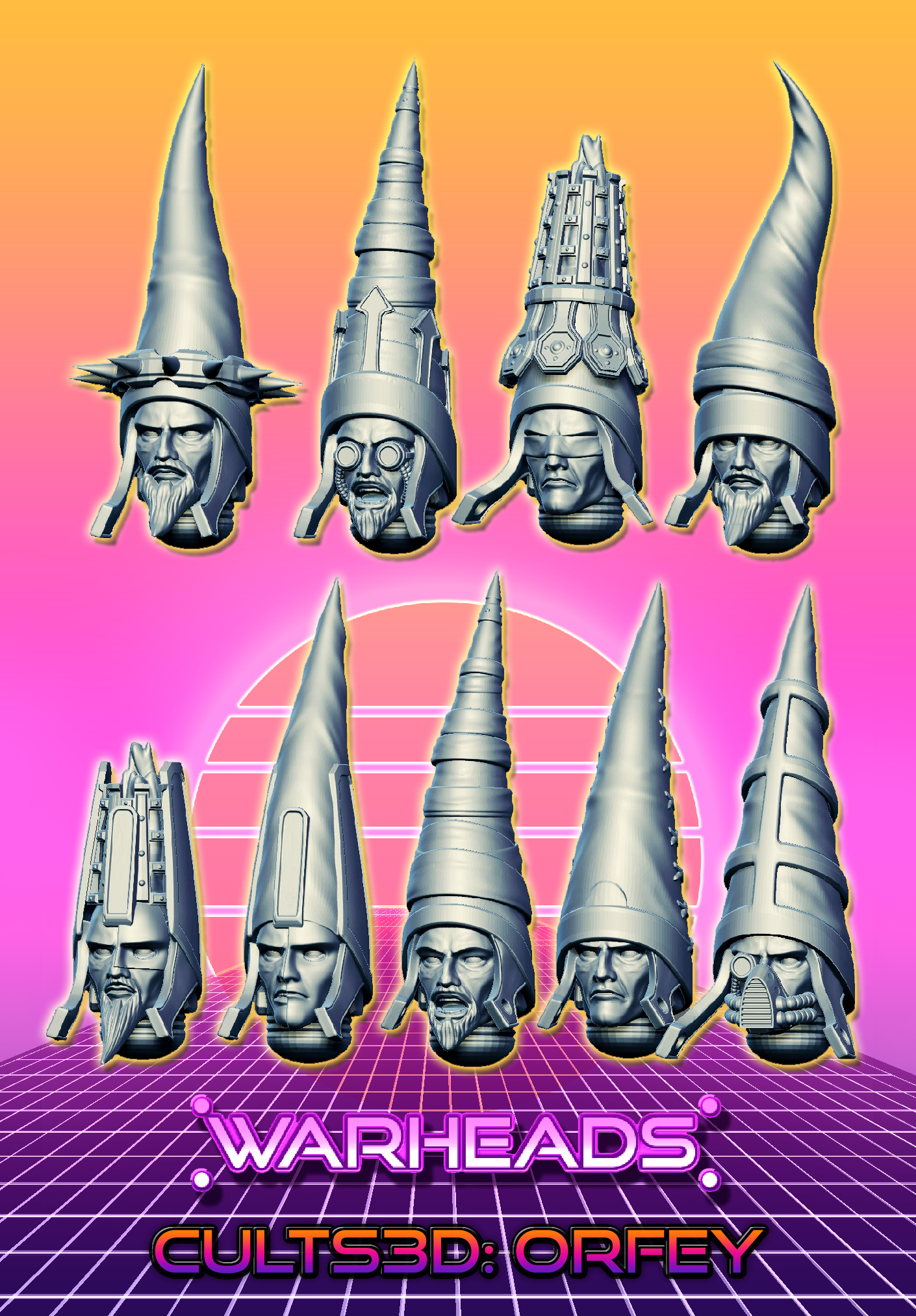 3D file They are Crazy! Pointed Hood Cultists - 41 Heads Pack 🎲・3D ...