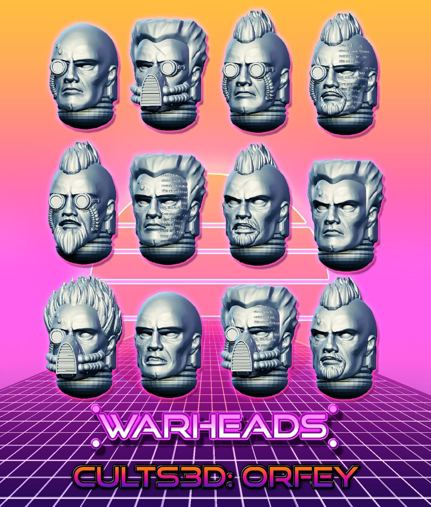 3D file Galactic Warriors - 51 x Heads・Design to download and 3D print ...