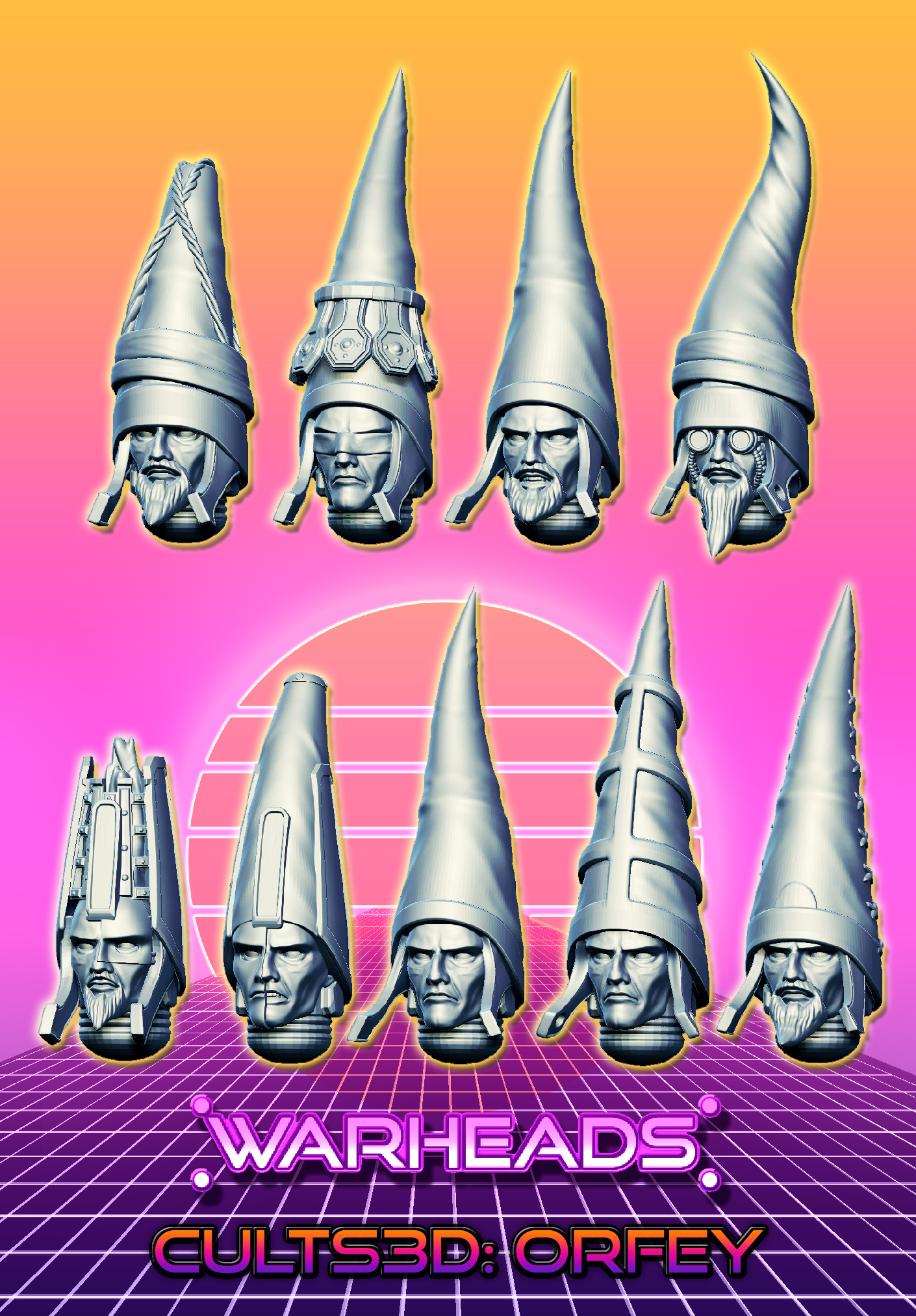 3D file They are Crazy! Pointed Hood Cultists - 41 Heads Pack 🎲・3D ...