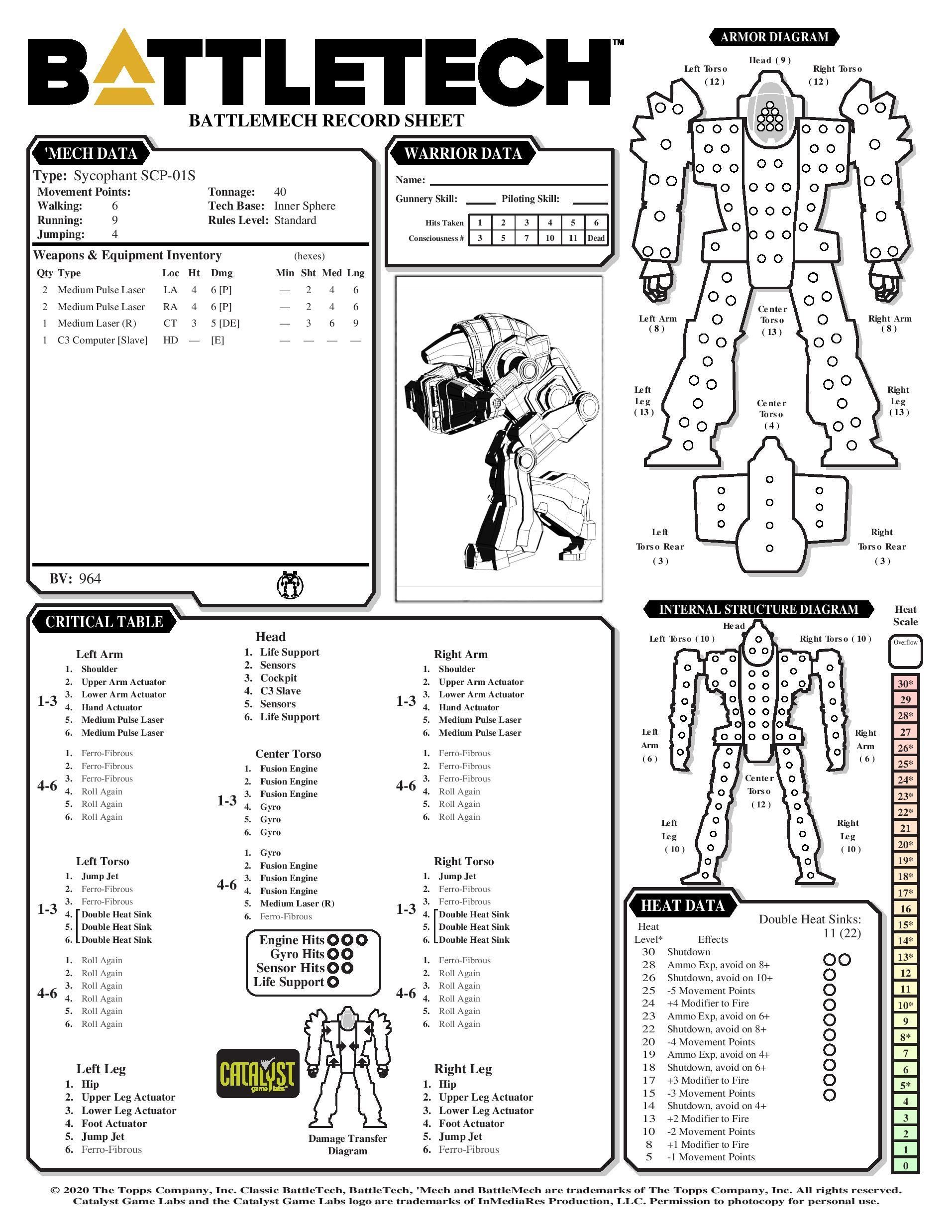 Бесплатный STL файл Sycophant - Custom Battletech Mech Pose 2・3D-печать ...