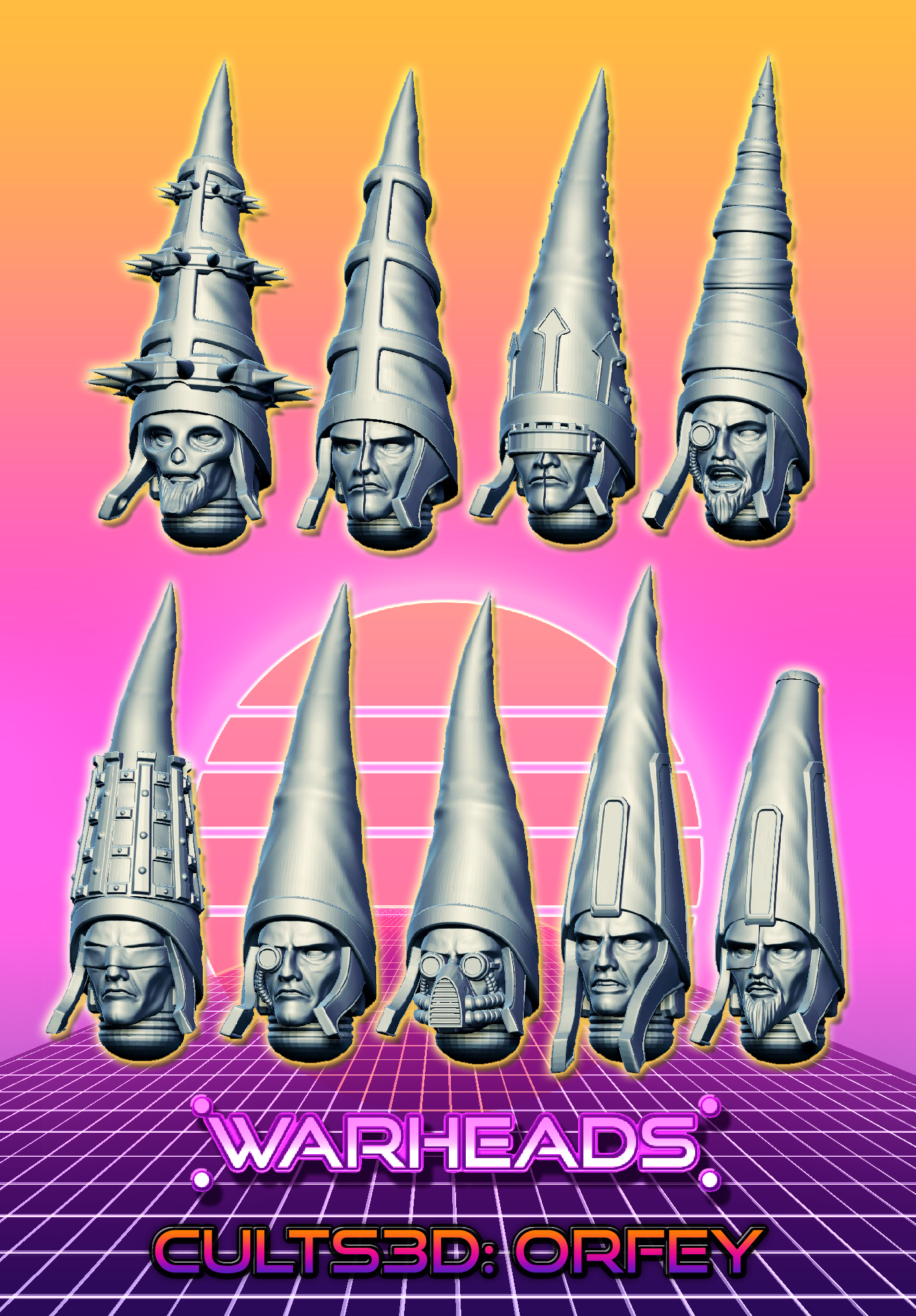 3D file They are Crazy! Pointed Hood Cultists - 41 Heads Pack 🎲・3D ...