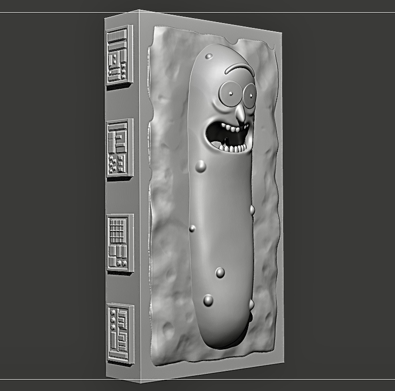 STL file Pickle Rick in Carbonite・3D printer model to download・Cults