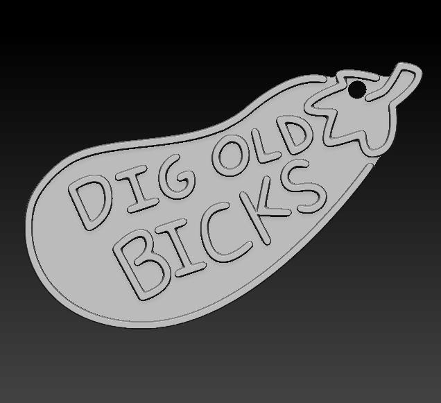 Free STL file dig old bicks keychain (that neon sign from solar ...