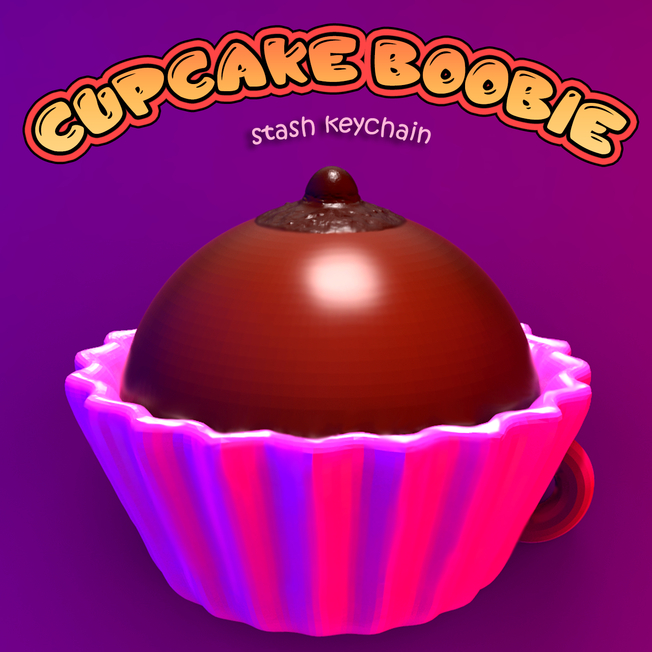 STL file CUPCAKE BOOBIE keychain stash (big chocolate)・3D printing ...