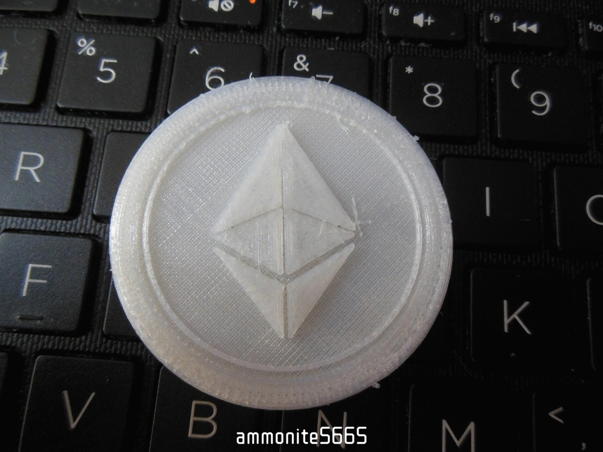 STL file Ethereum ETH 3D Printable Cryptocurrency Coin 🪙・3D printing ...