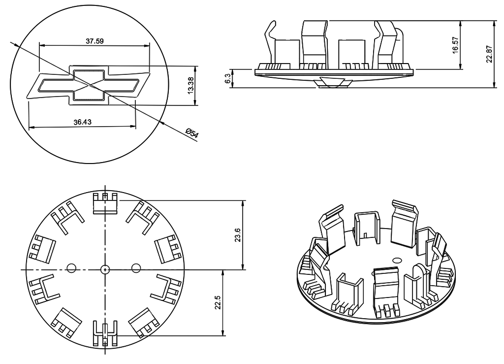Free OBJ file Chevrolet wheel center cap 🚙・3D printing design to ...