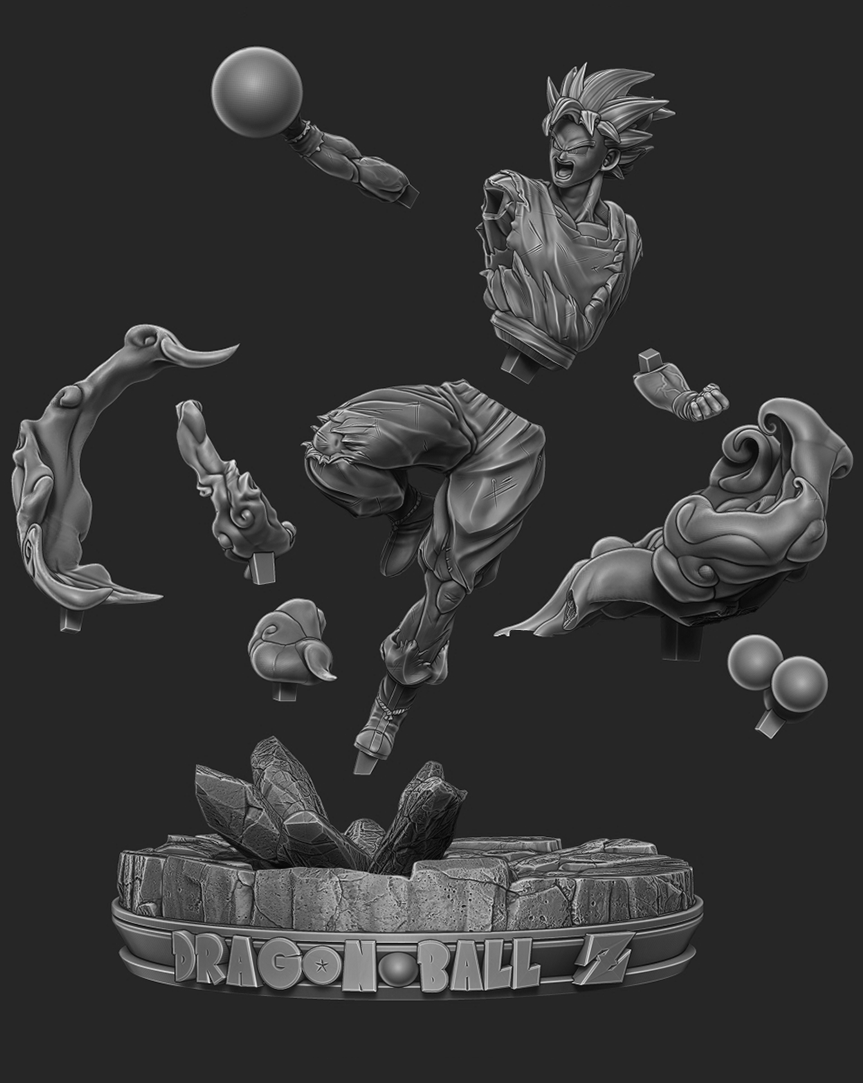 STL file Goku - SS2・3D printer model to download・Cults