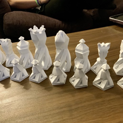 Download STL file Twisted geometry chess set (no supports) • 3D printer ...