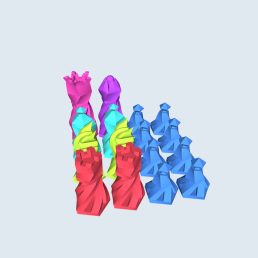 Download STL file Twisted geometry chess set (no supports) • 3D printer ...