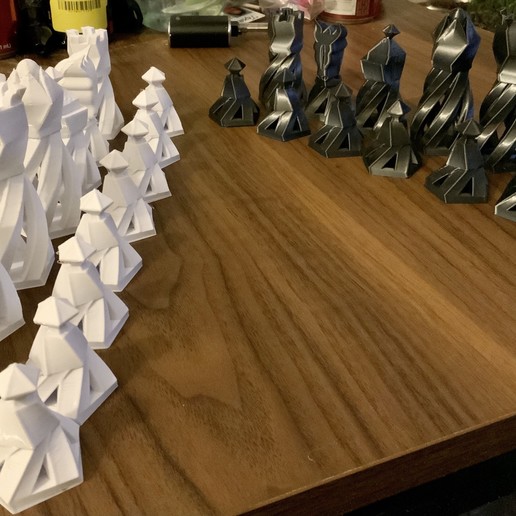 Download STL file Twisted geometry chess set (no supports) • 3D printer ...