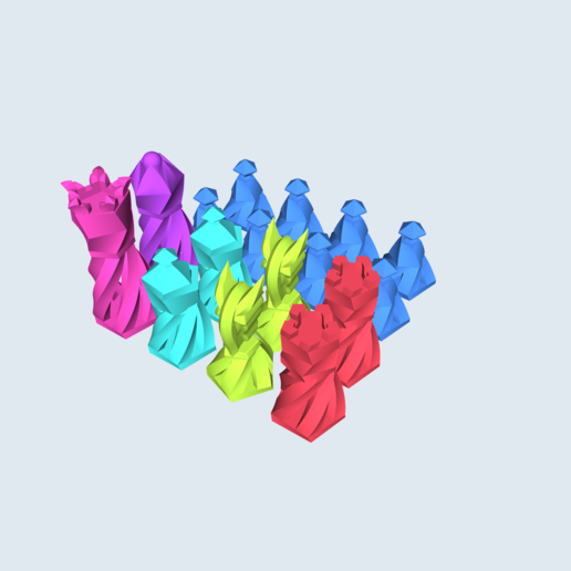 Download STL file Twisted geometry chess set (no supports) • 3D printer ...