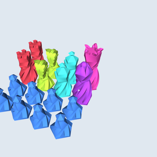 Download STL file Twisted geometry chess set (no supports) • 3D printer ...