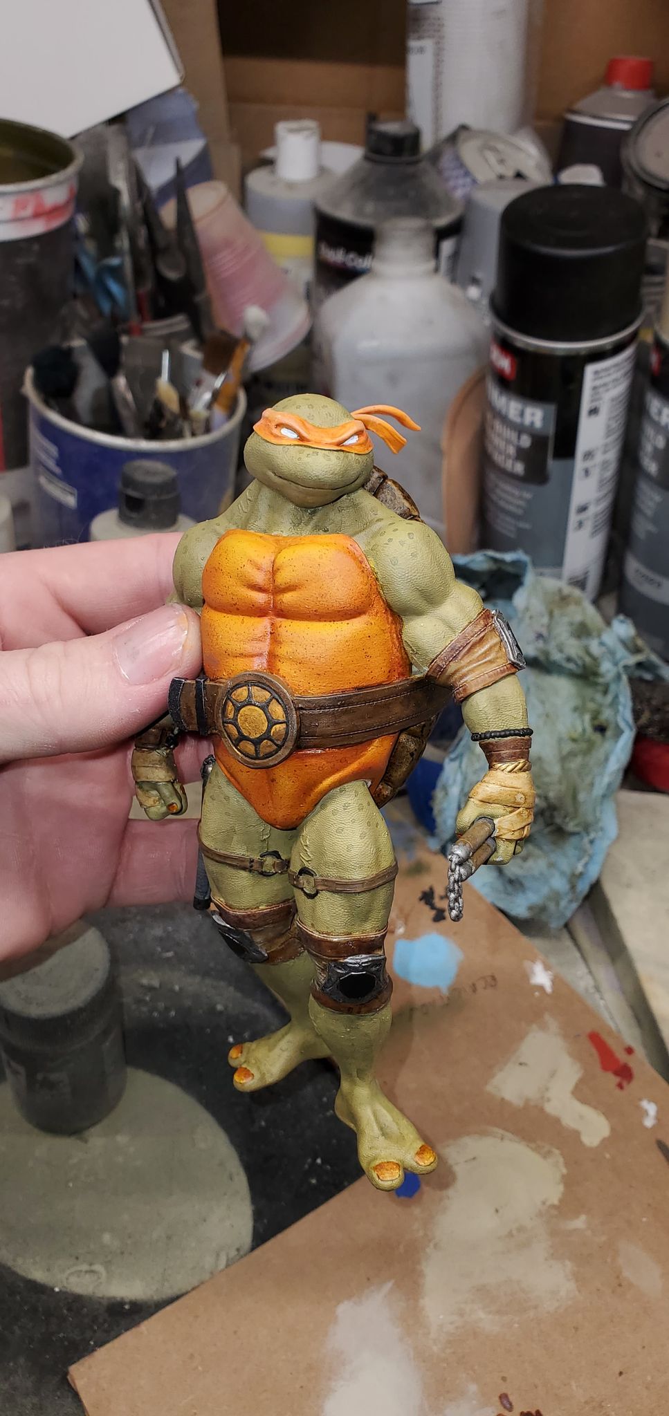 STL file Fanart TMNT Michelangelo Statue 🥷・3D printer design to ...